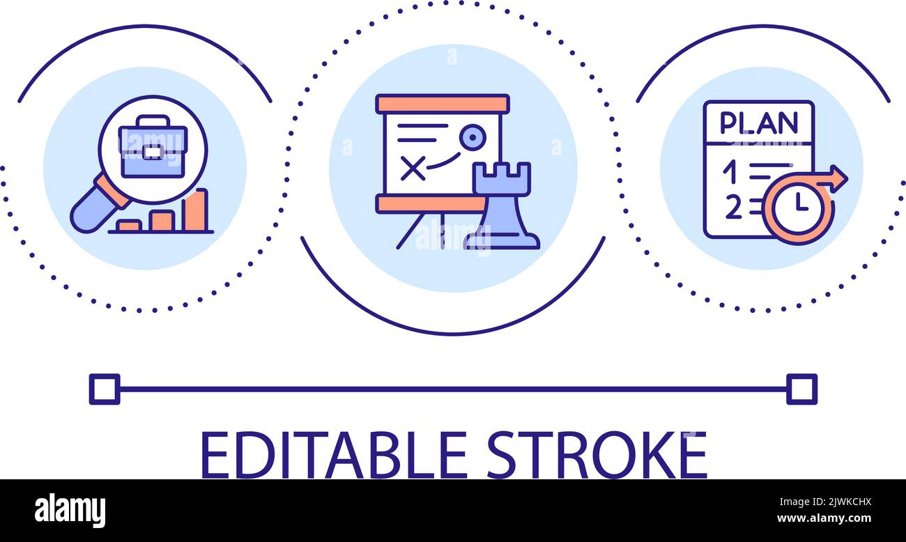 Effective long term corporate strategy loop concept icon Stock Vector ...