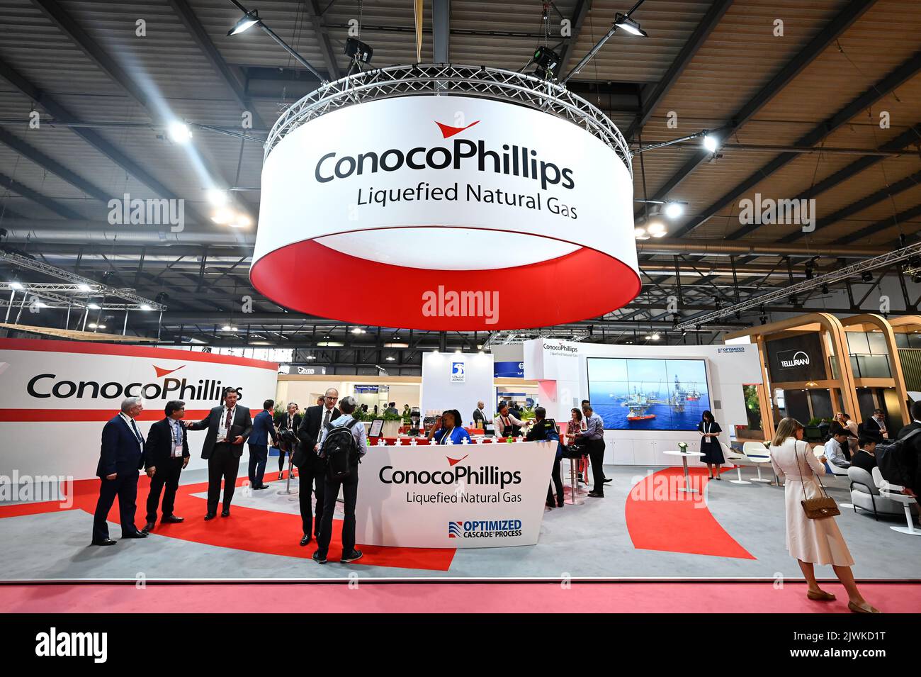 MILAN, ITALY - SEPTEMBER 6, 2022: a view of the Conoco Phillips stand during Gastech 2022 trade ...