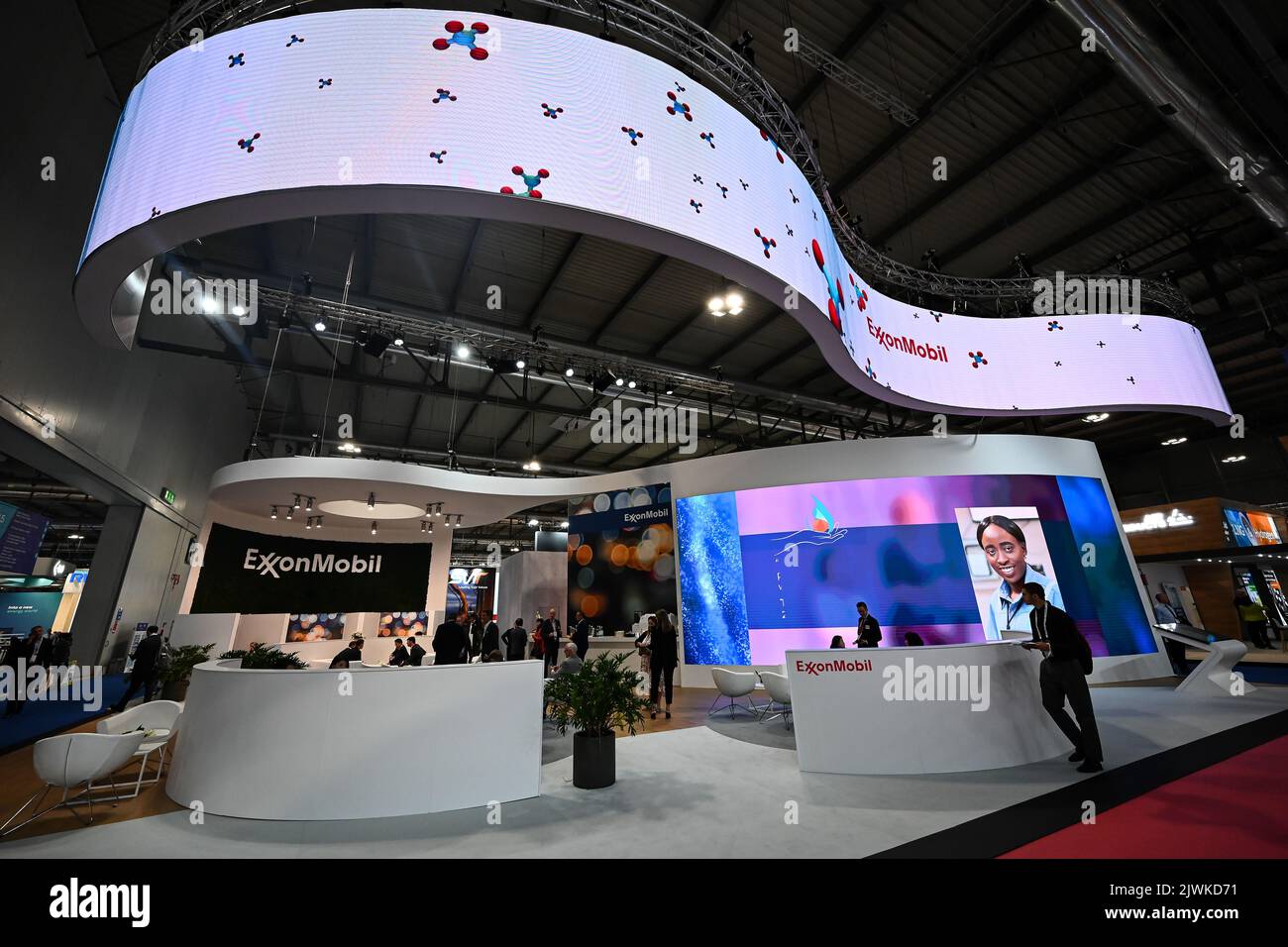 MILAN, ITALY - SEPTEMBER 6, 2022: a view of the ExxonMobil stand during ...