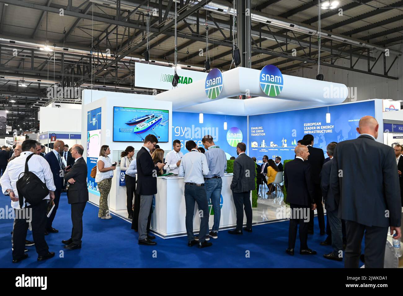 MILAN, ITALY - SEPTEMBER 6, 2022: a view of the Snam stand during ...