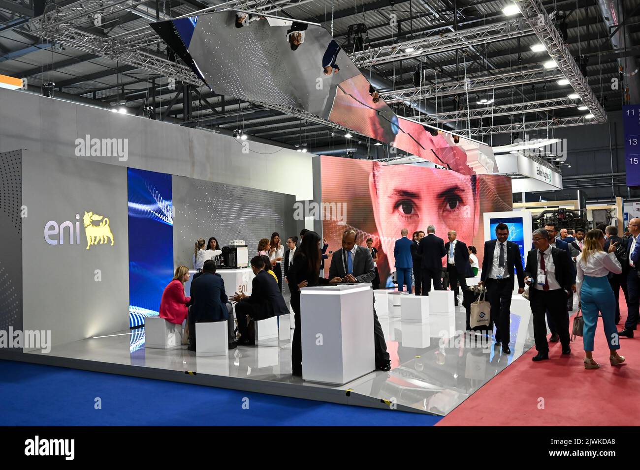 MILAN, ITALY - SEPTEMBER 6, 2022: a view of the ENI stand during ...