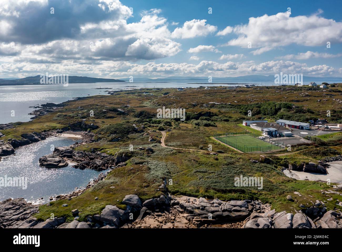 Aerial view of Leabgarrow on Arranmore Island in County Donegal ...