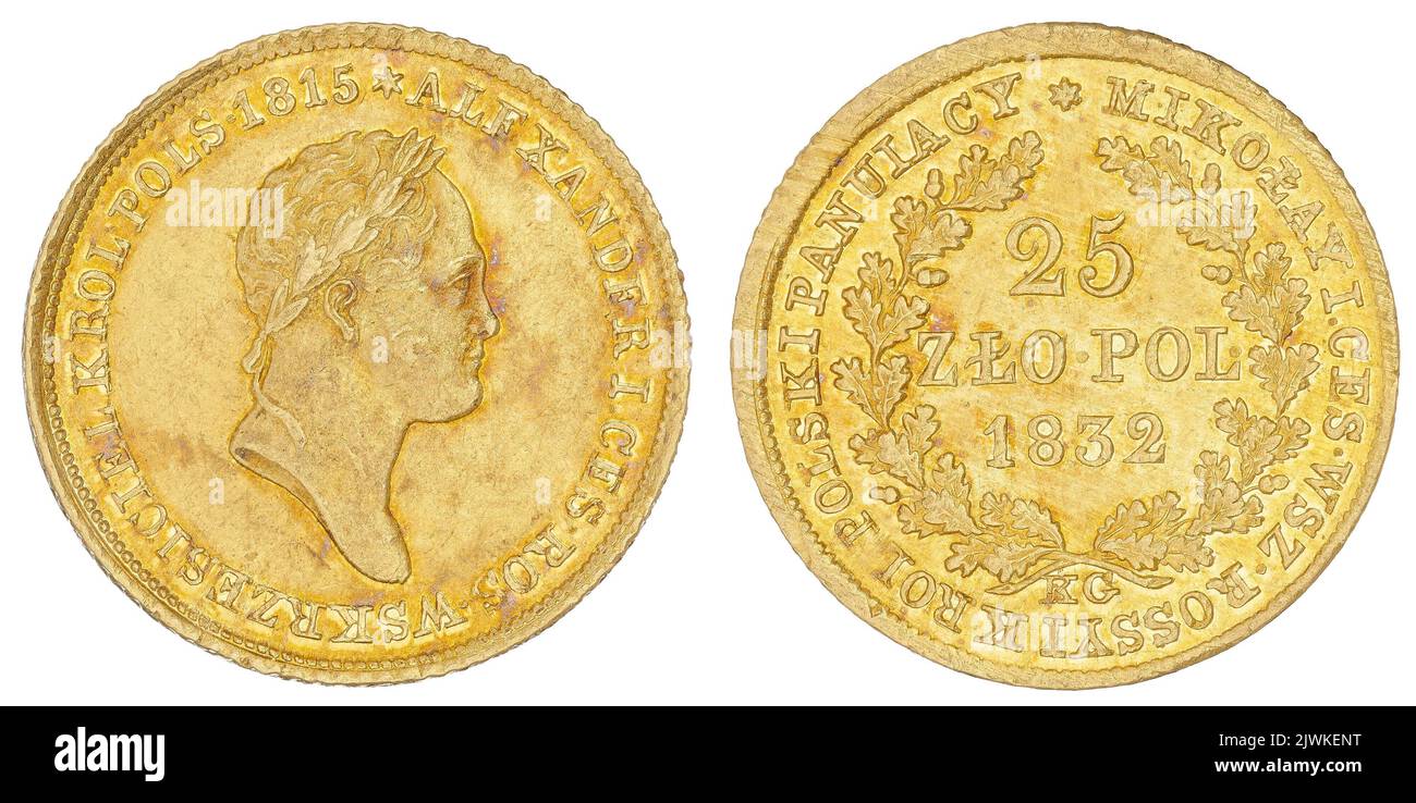 25 Polish zlotys. Mikołaj I Pawłowicz (car Rosji ; 1825-1855), king ...