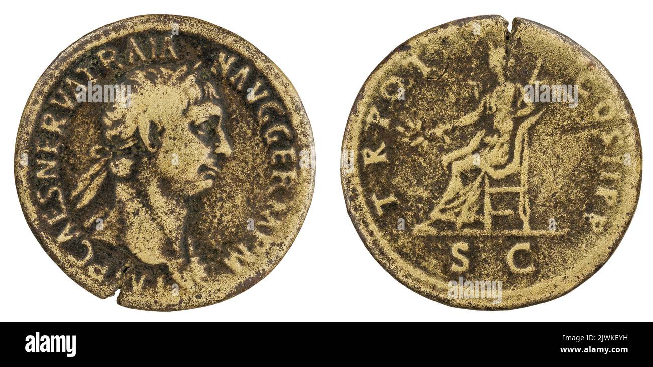 sestertius. Trajan (cesarz rzymski ; 98-117), issuer Stock Photo - Alamy