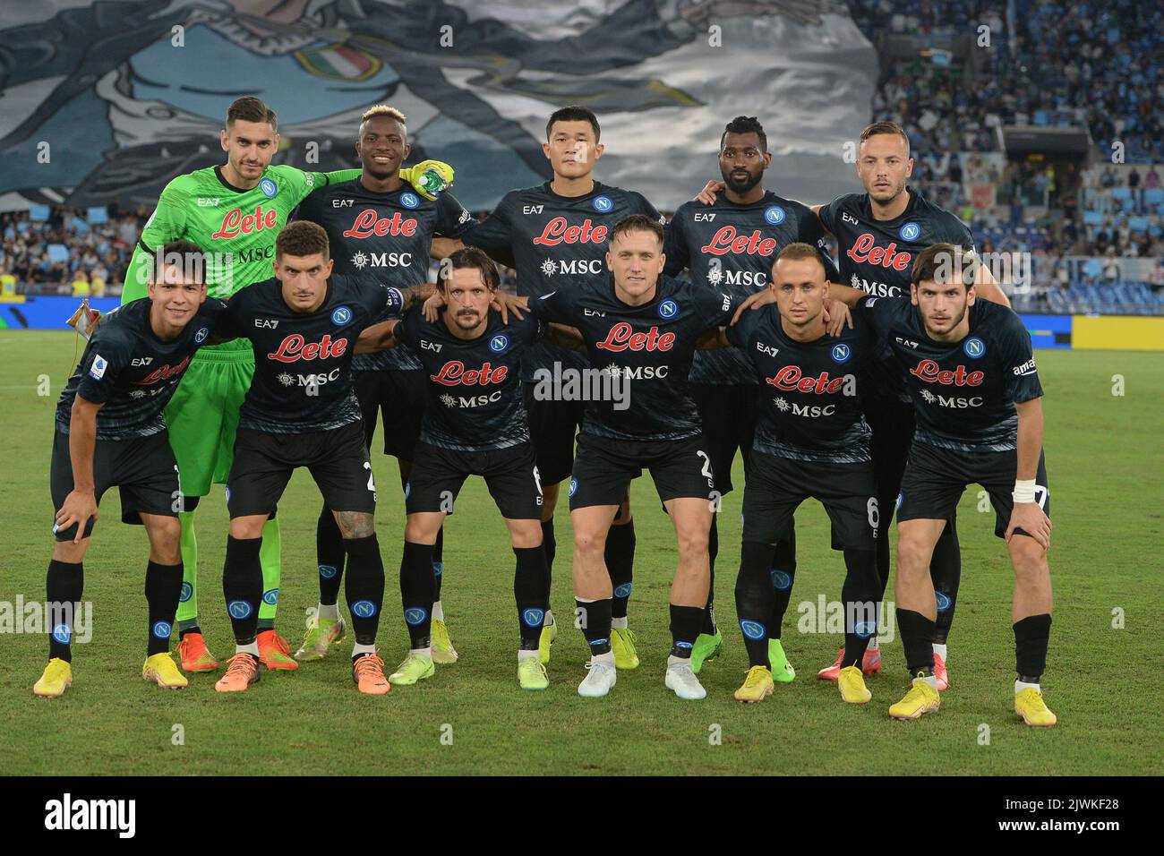 the formation of Napoli during the Serie A match between SS Lazio v SSC ...