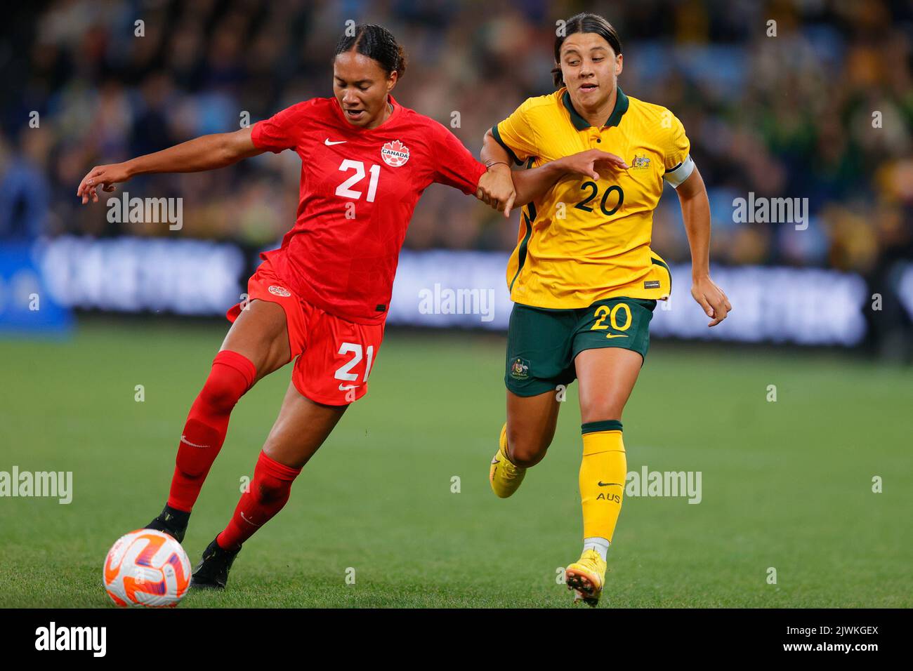 Sydney, Australia. 06th Sep, 2022. Sam Kerr of Matildas and Jade Rose ...