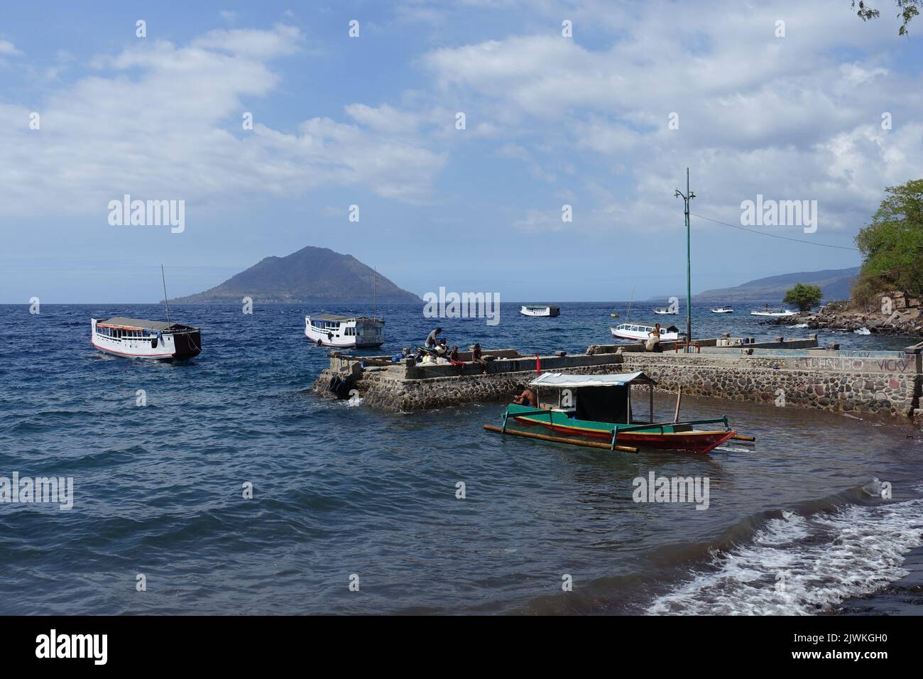 Indonesia Alor Island - Ferry terminal Ternate Alor Kecil Stock Photo ...