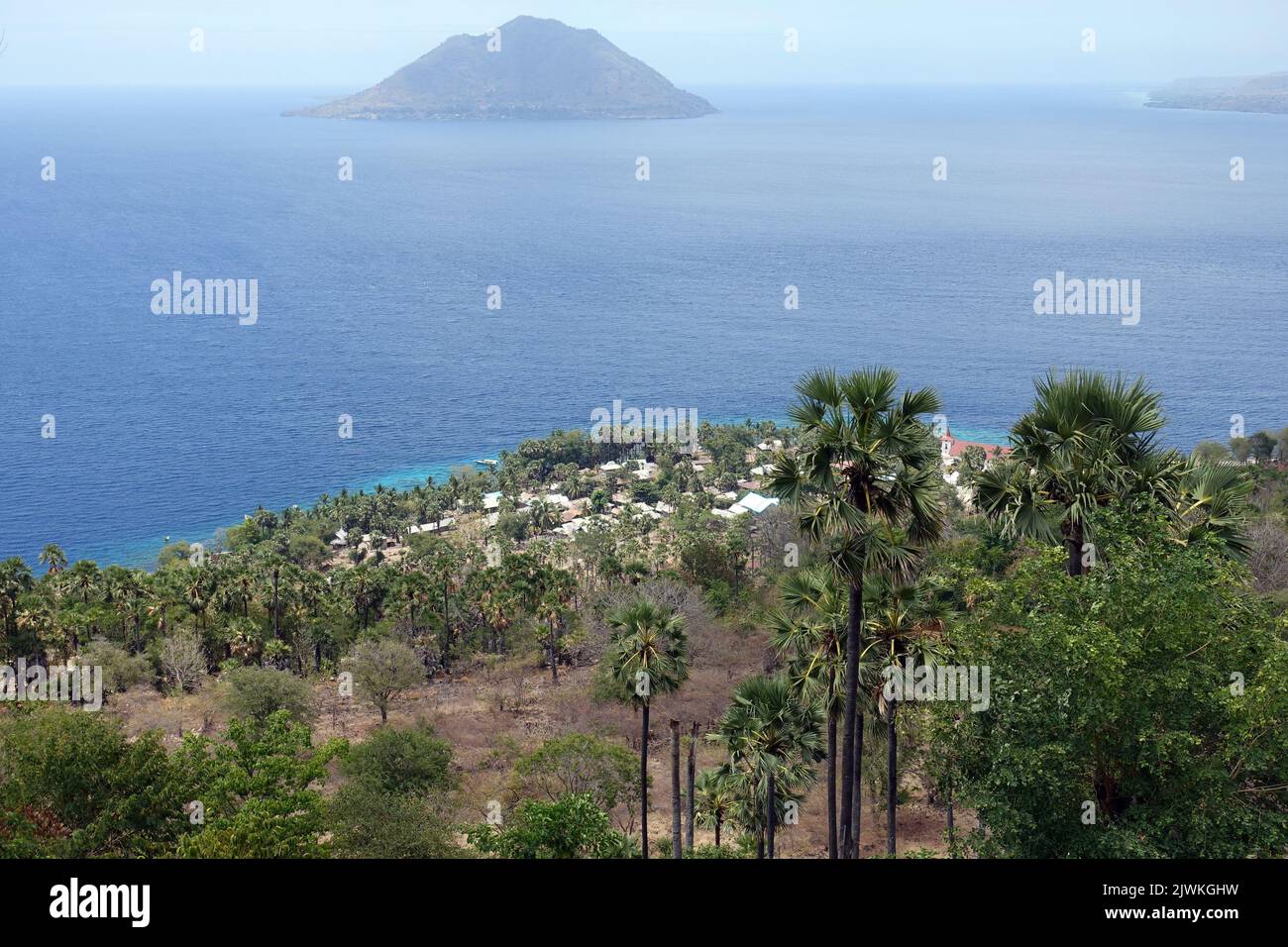 Indonesia Alor Island - View from Pura Island to Ternate Island Stock ...