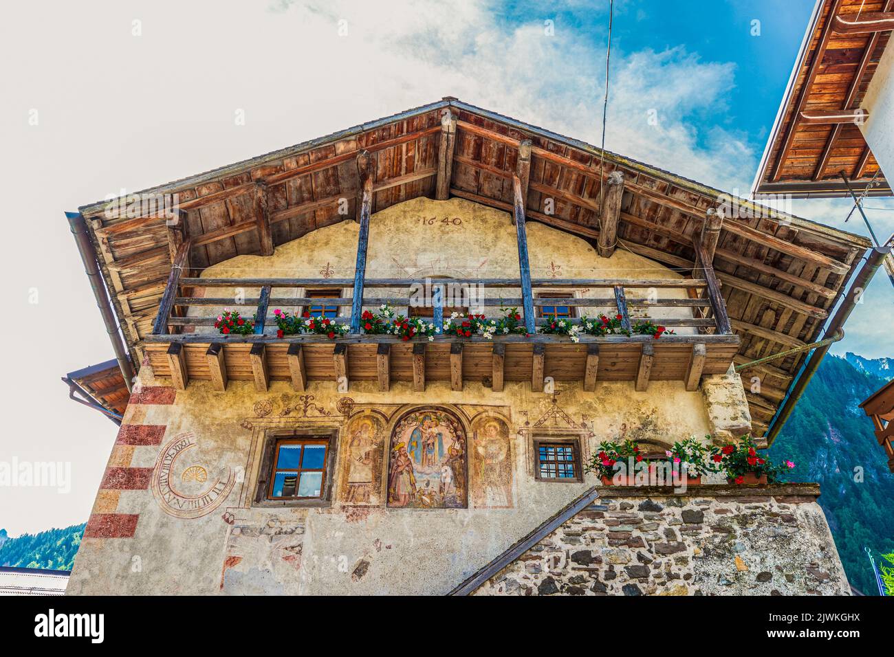 Italy Veneto Canale d'Agordo - La Casa delle Regole (1640 Stock Photo ...