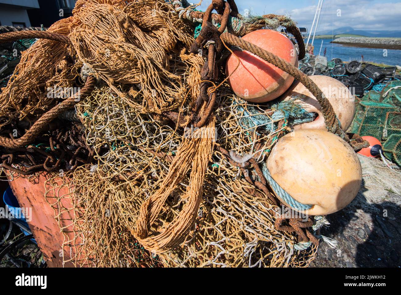 Rope, nets,floats & line etc on theshores of Bantry Bay in Southern ...