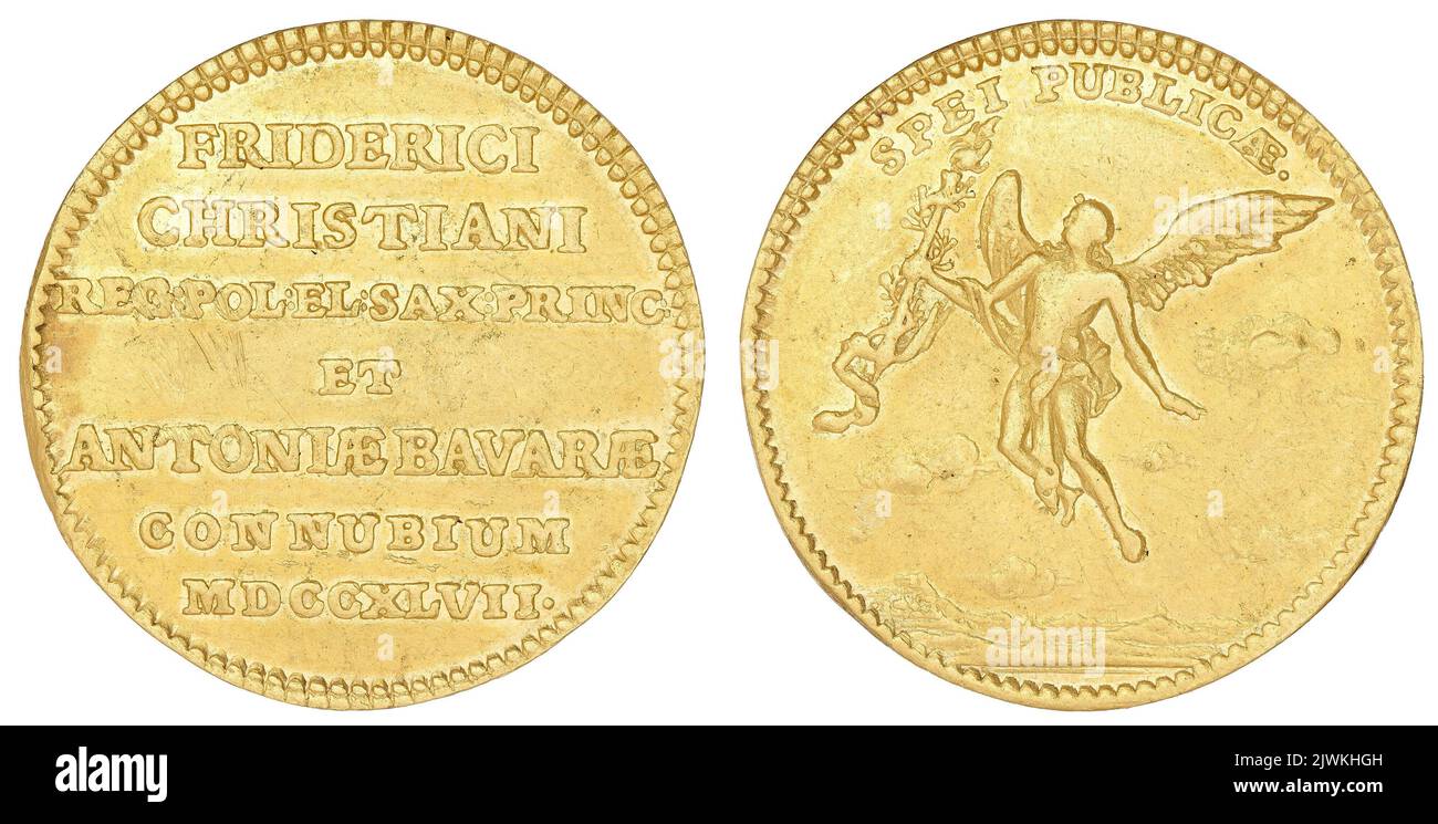 Ducat minted on the occasion of the wedding of Frederick Christian and ...