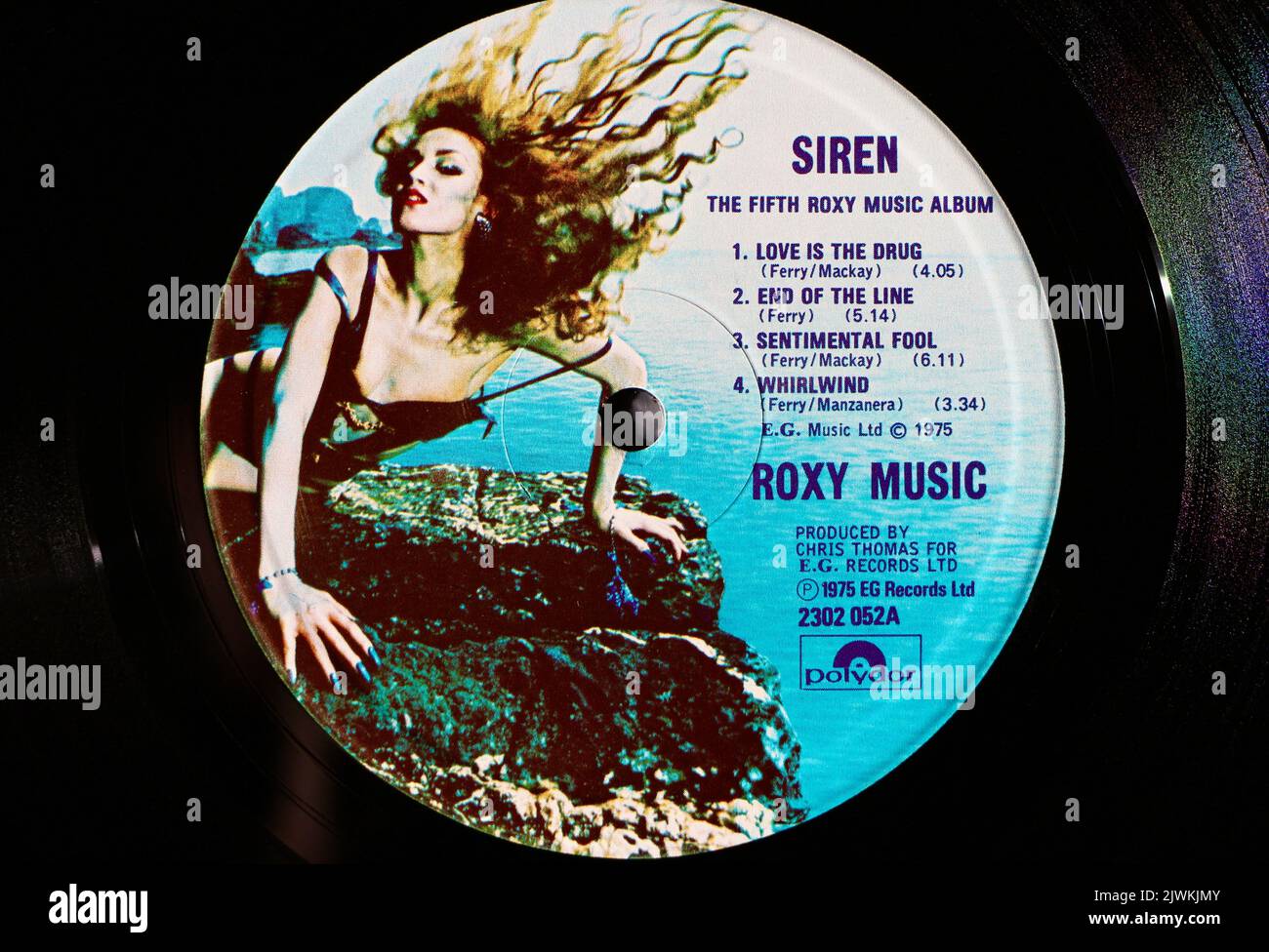 Photo close up of a centre label on an original 1975 pressing of a ...