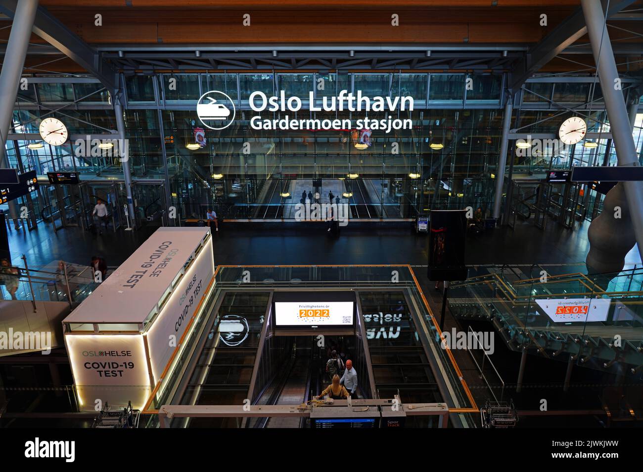 OSLO, NORWAY -15 AUG 2022- View of the Oslo Lufthavn Airport Gardermoen ...