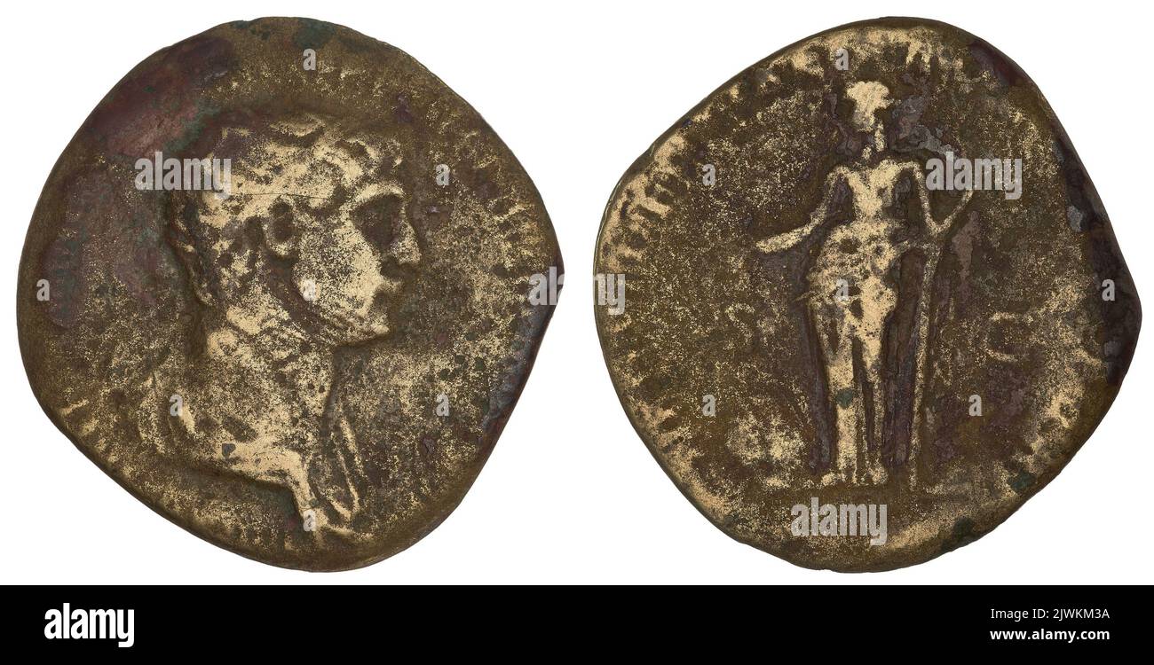 dupondius. Trajan (cesarz rzymski ; 98-117), emperor Stock Photo - Alamy