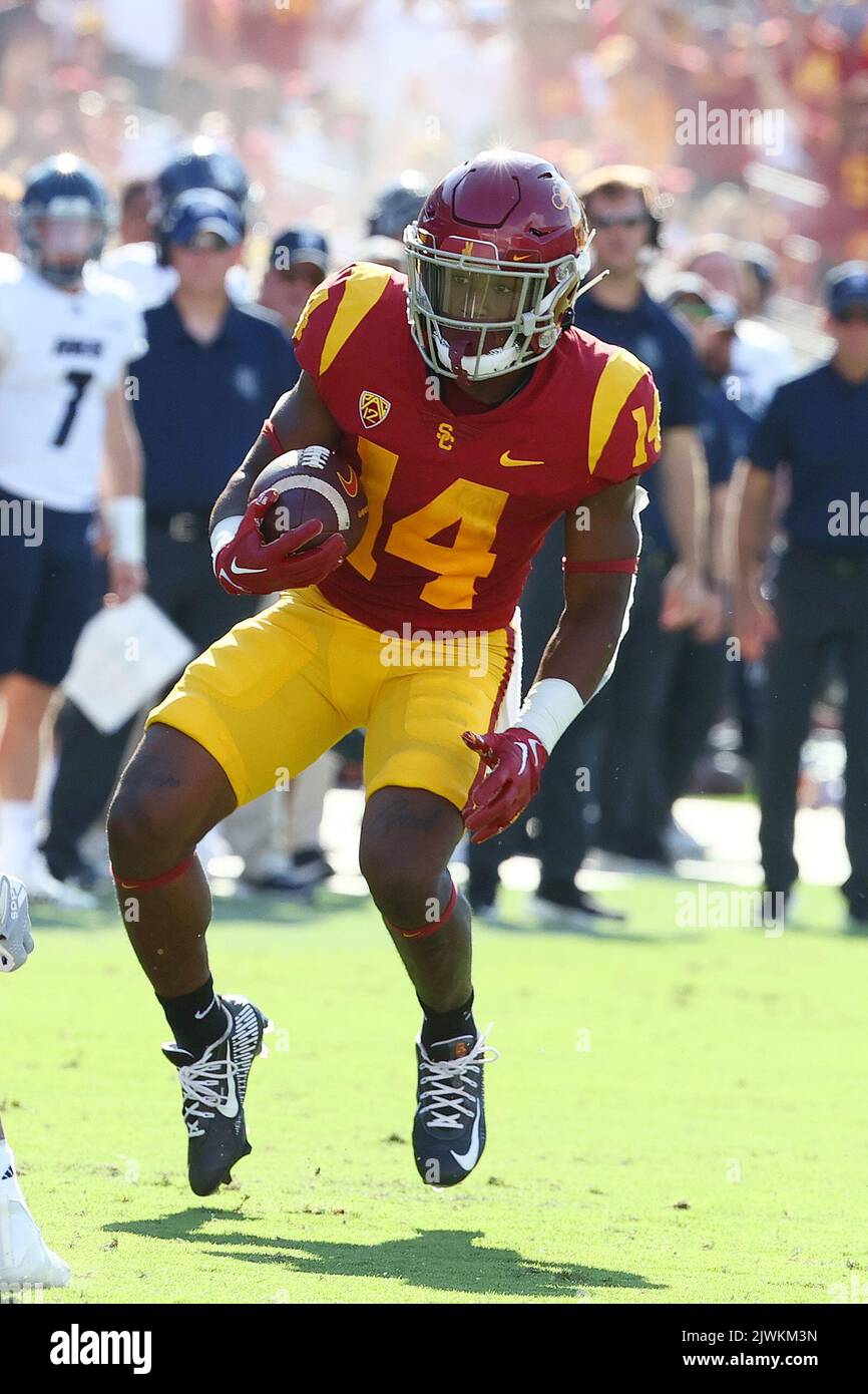 USC Trojans running back Raleek Brown (14) runs upfield during an NCAA ...