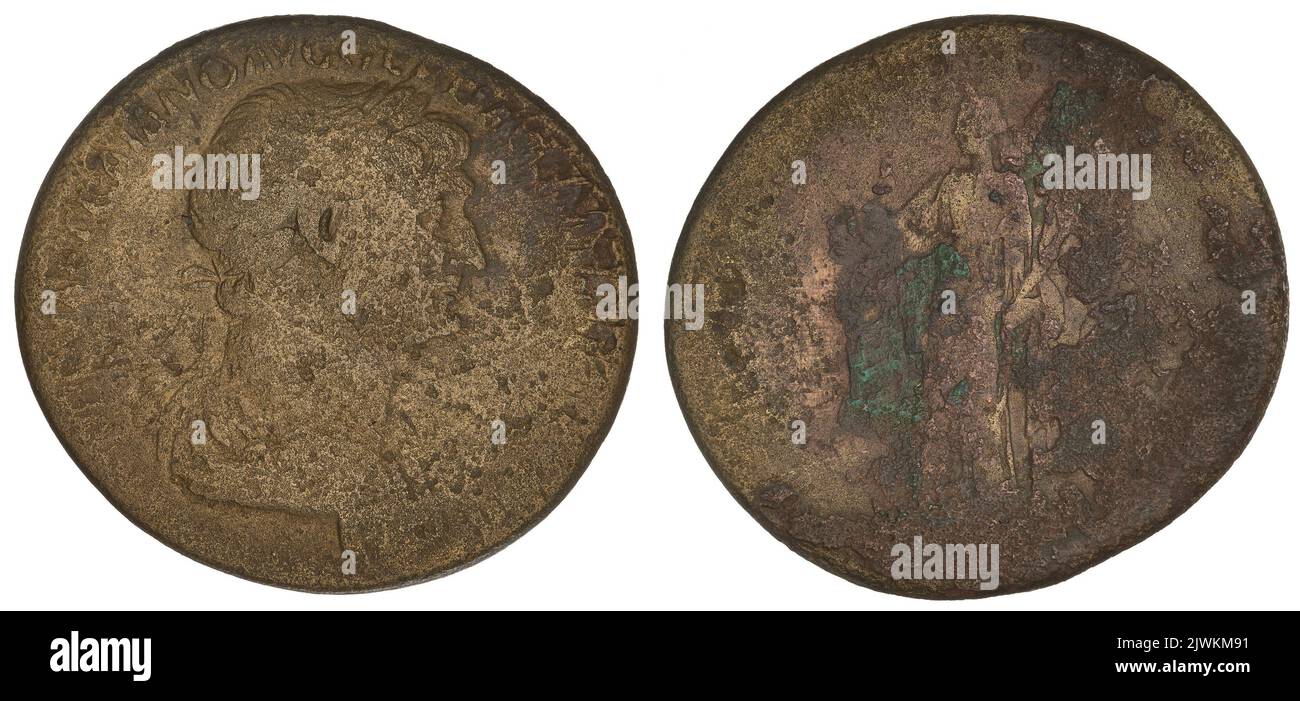 sestertius. Trajan (cesarz rzymski ; 98-117), emperor Stock Photo - Alamy