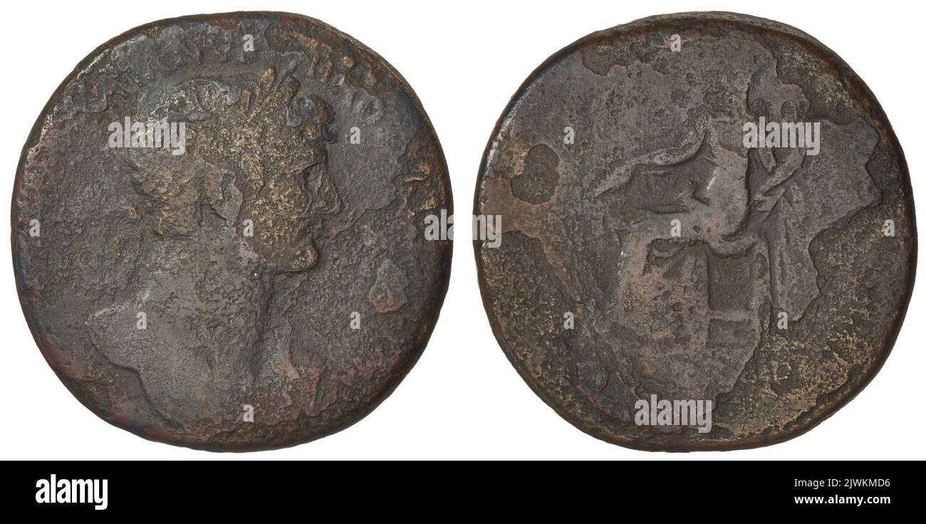 sestertius. Hadrian (Roman emperor; 117-138), emperor Stock Photo - Alamy