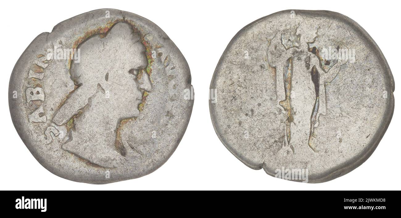 denarius. Hadrian (Roman emperor; 117-138), emperor, Sabina (żona ...