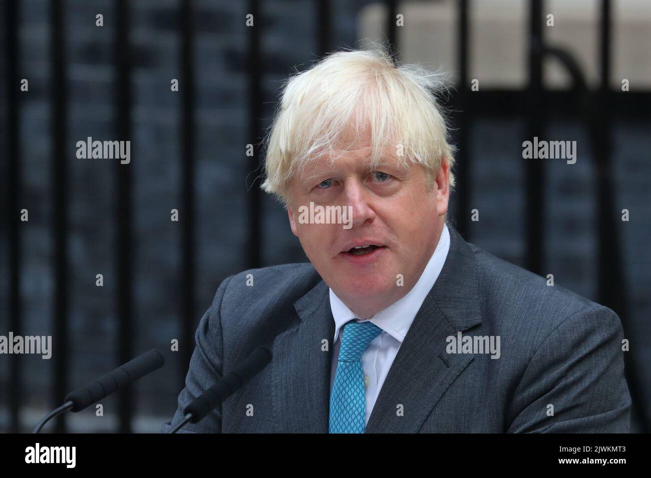 London, UK. 6th Sep, 2022. Outgoing Prime Minister Boris Johnson ...