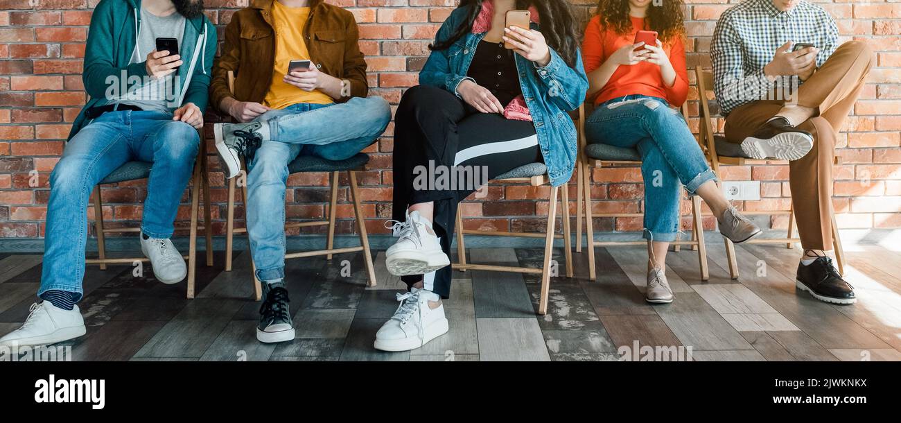 millennials modern social media addiction Stock Photo - Alamy