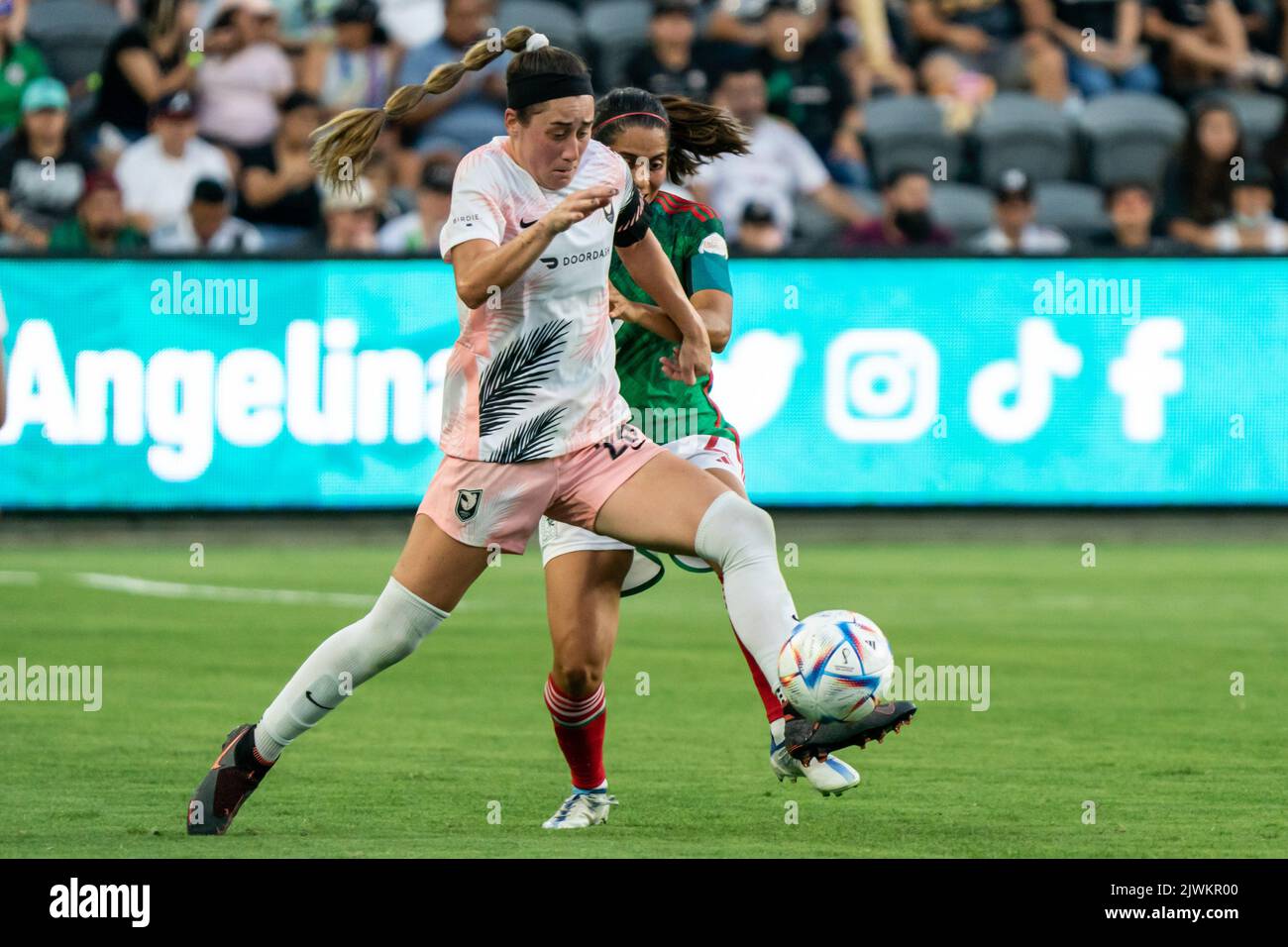 Angel City FC midfielder Hope Breslin (26) gains possession during the ...