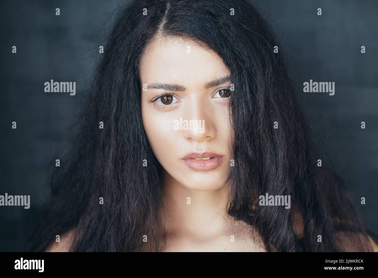 offended disenchanted emotional girl portrait Stock Photo - Alamy