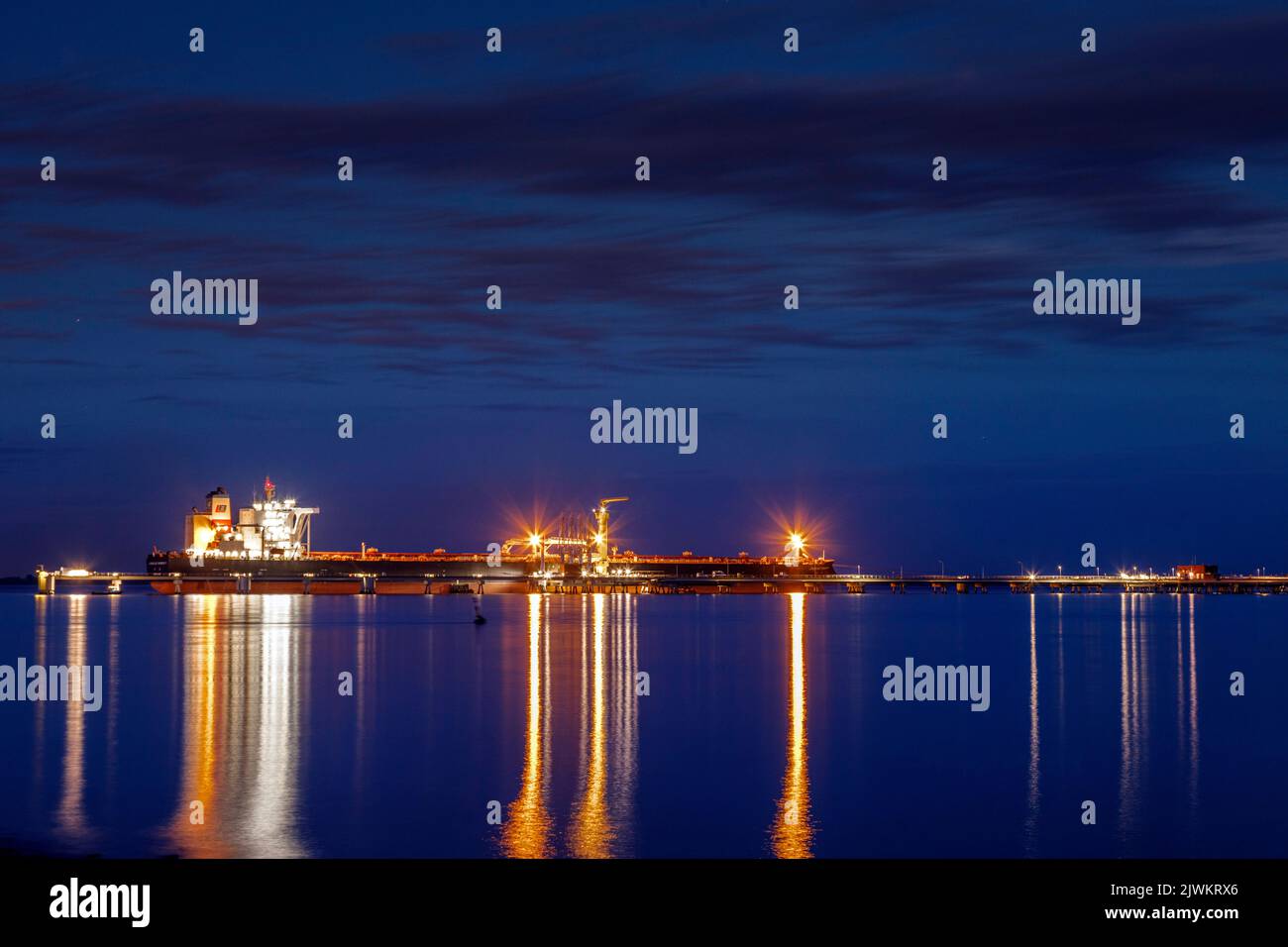 Crude oil tanker Landbridge Prosperity at the NWO unloading jetty in ...