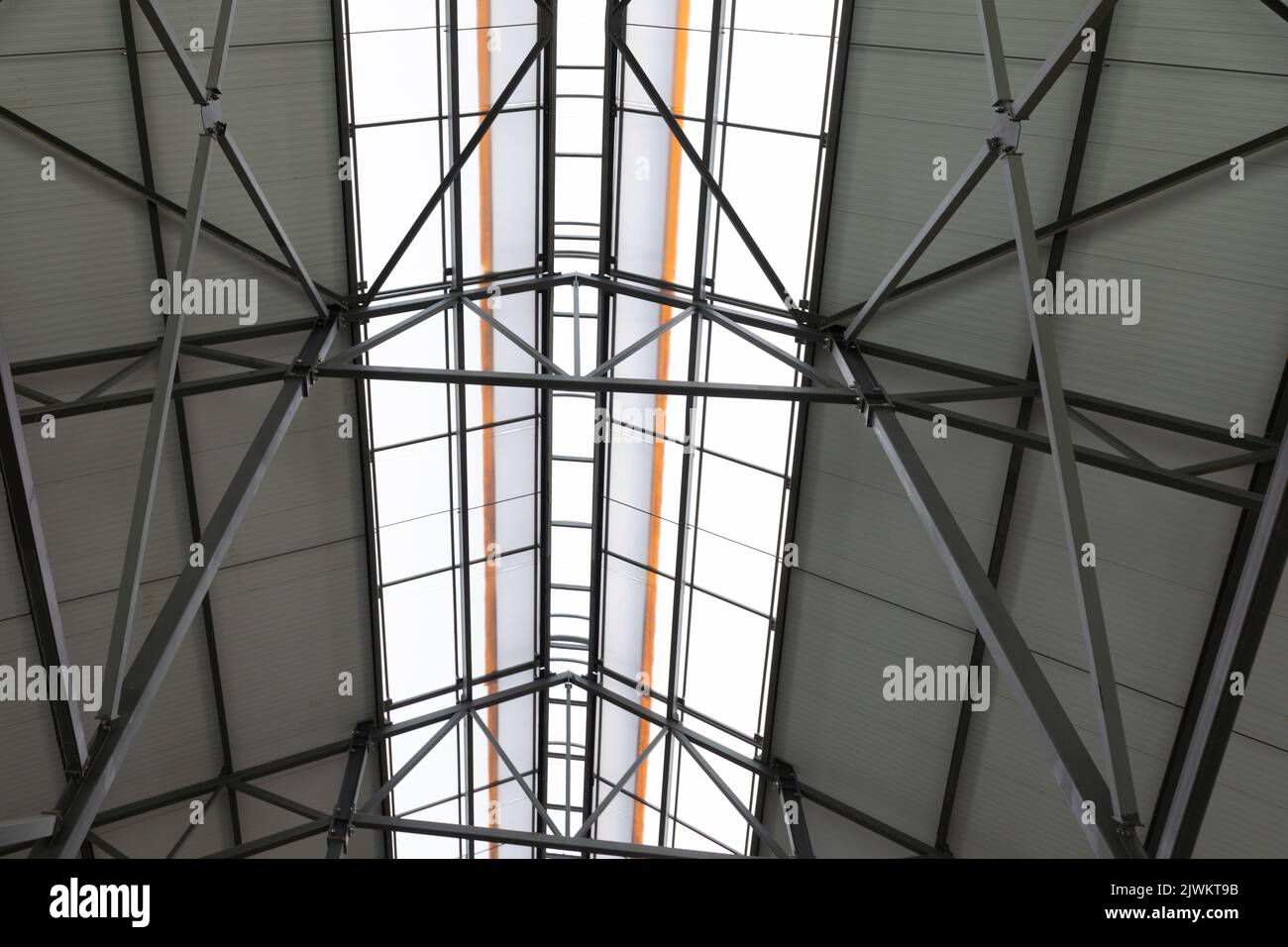a system of windows and vents in the roof of a modern dairy farm Stock ...