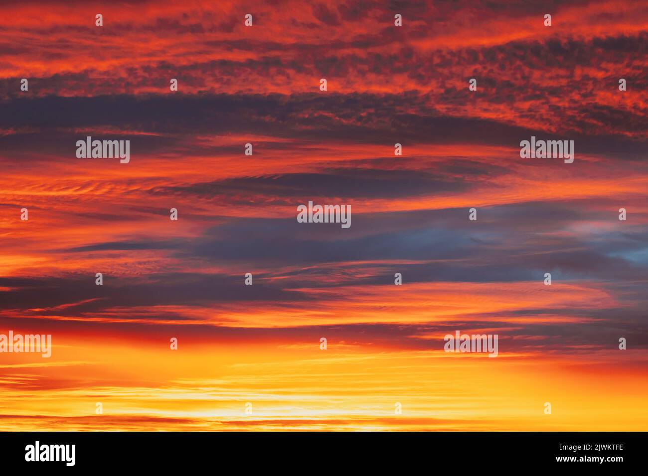 Abstract Saturated Orange-yellow Colors Of Clouds. Unusual Sky ...