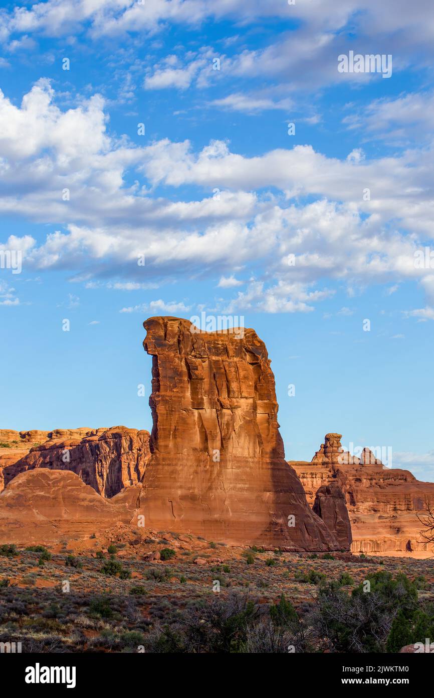 Sheep Rock, an Entrada sandstone formation in the Courthouse Towers ...