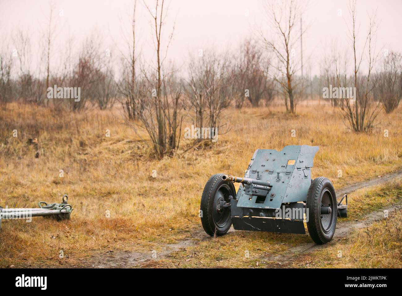 German Anti-tank Gun In Field. German Anti-tank Gun That Fired A 3.7 Cm ...