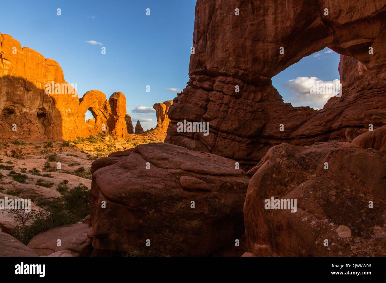 The back side of Double Arch and Cove Arch (front) in the Cove of Caves ...