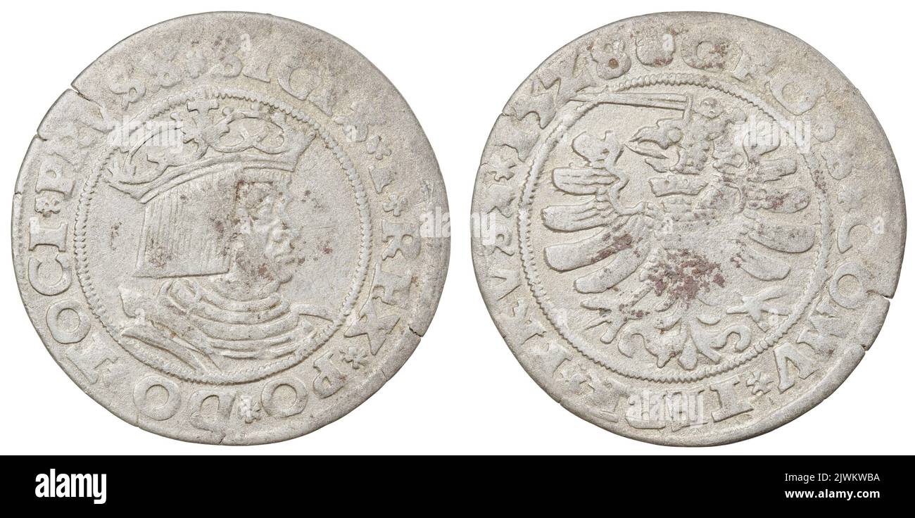 Prussian groschen. Zygmunt I Stary (król polski ; 1506-1548 Stock Photo ...