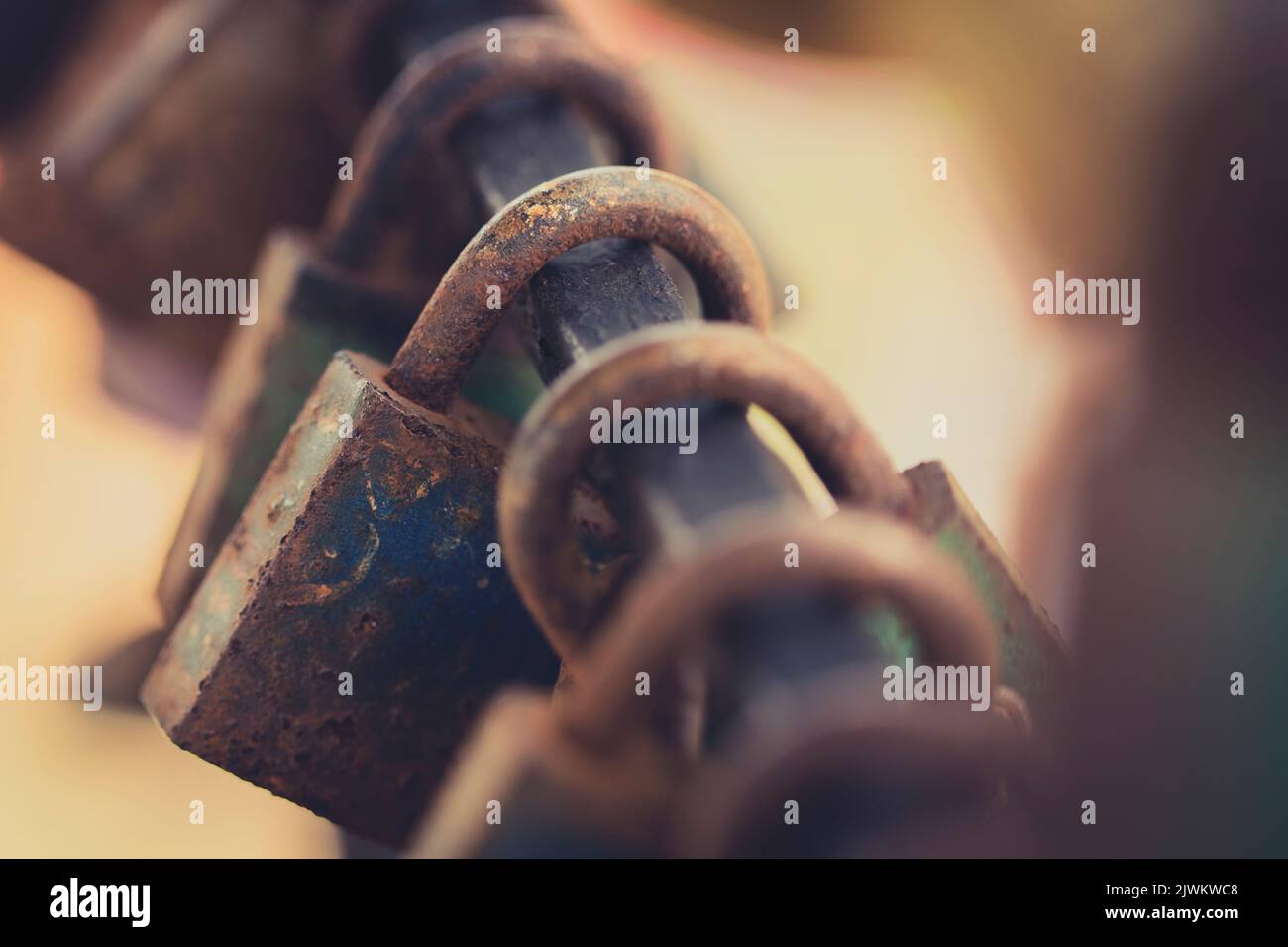Close up of rusty door lock and toned in vintage style Stock Photo - Alamy