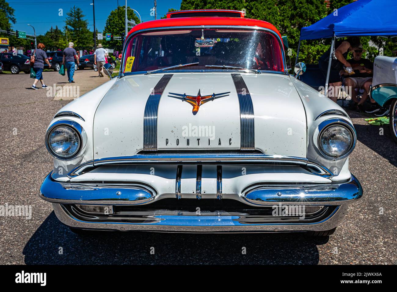Falcon Heights, MN - June 17, 2022: High perspective front view of a ...