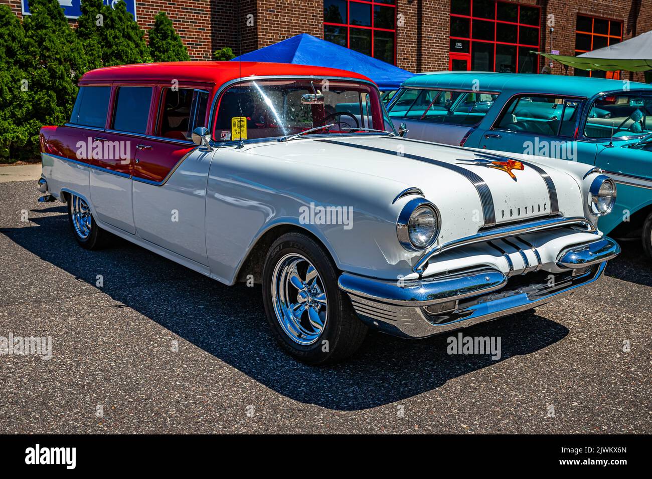 Falcon Heights, MN - June 17, 2022: High perspective front corner view ...