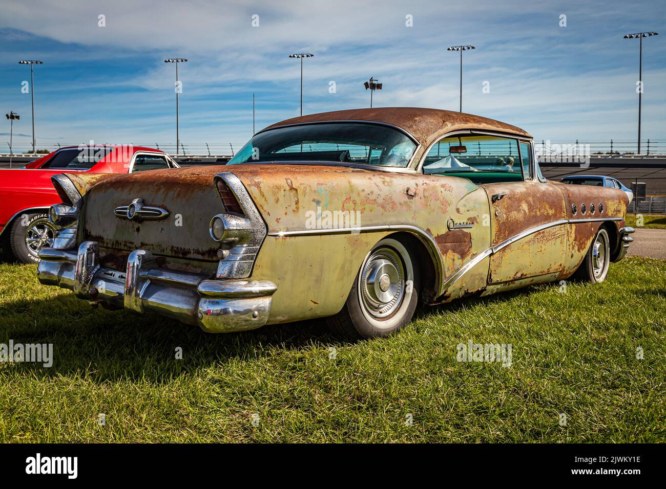 Daytona Beach, FL - November 24, 2018: Low perspective rear corner view ...