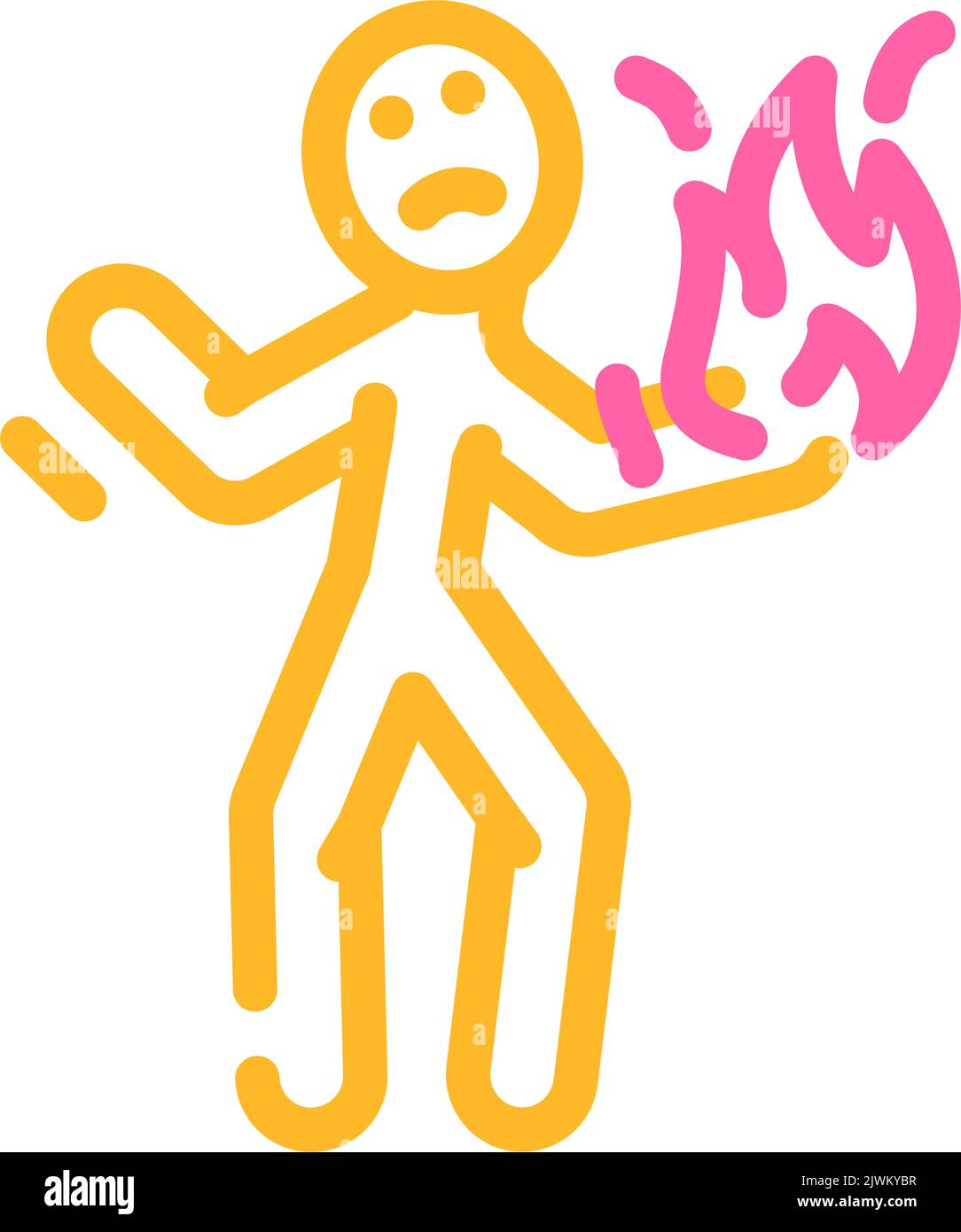 fired up man accident color icon vector illustration Stock Vector Image ...