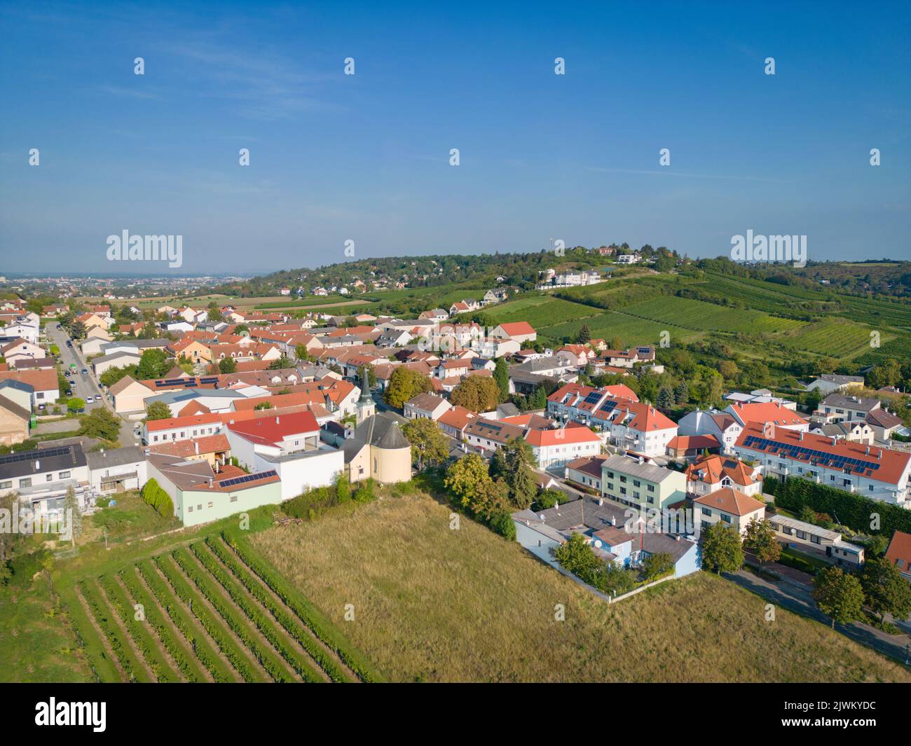 Hagenbrunn in Weinviertel. Aerial view of the famous town in Lower ...