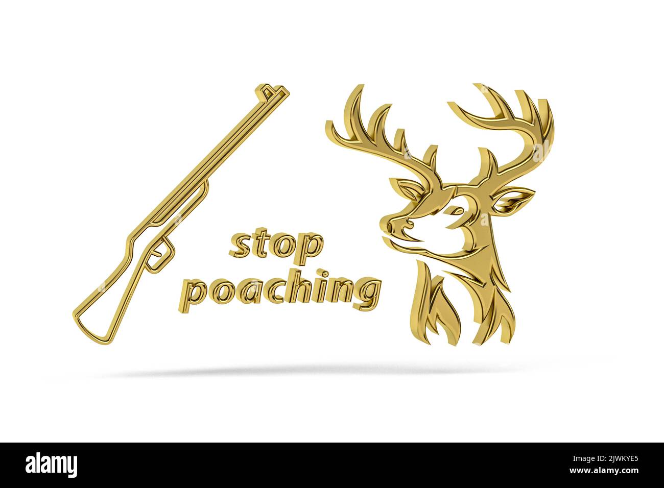 Golden 3d poaching icon isolated on white background - 3d render Stock ...