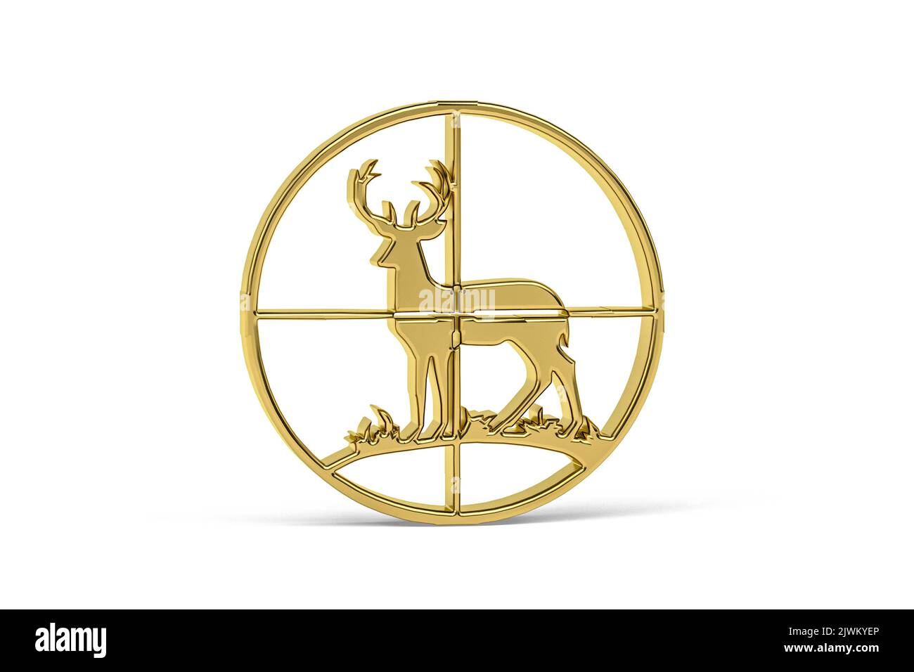Golden 3d poaching icon isolated on white background - 3d render Stock ...