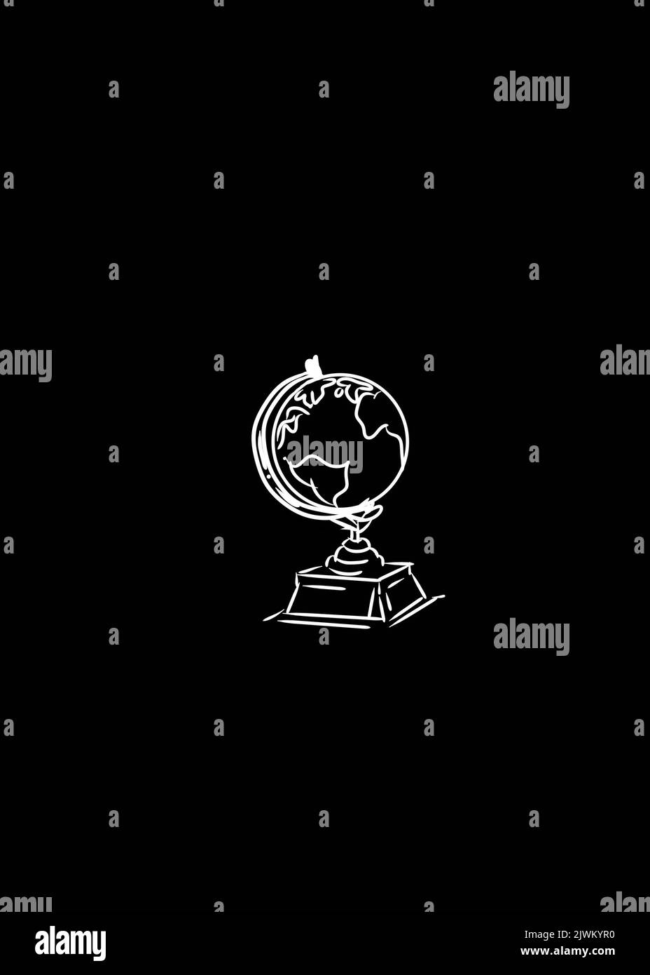 Simple line art icon globe Black and White Stock Photos & Images - Alamy