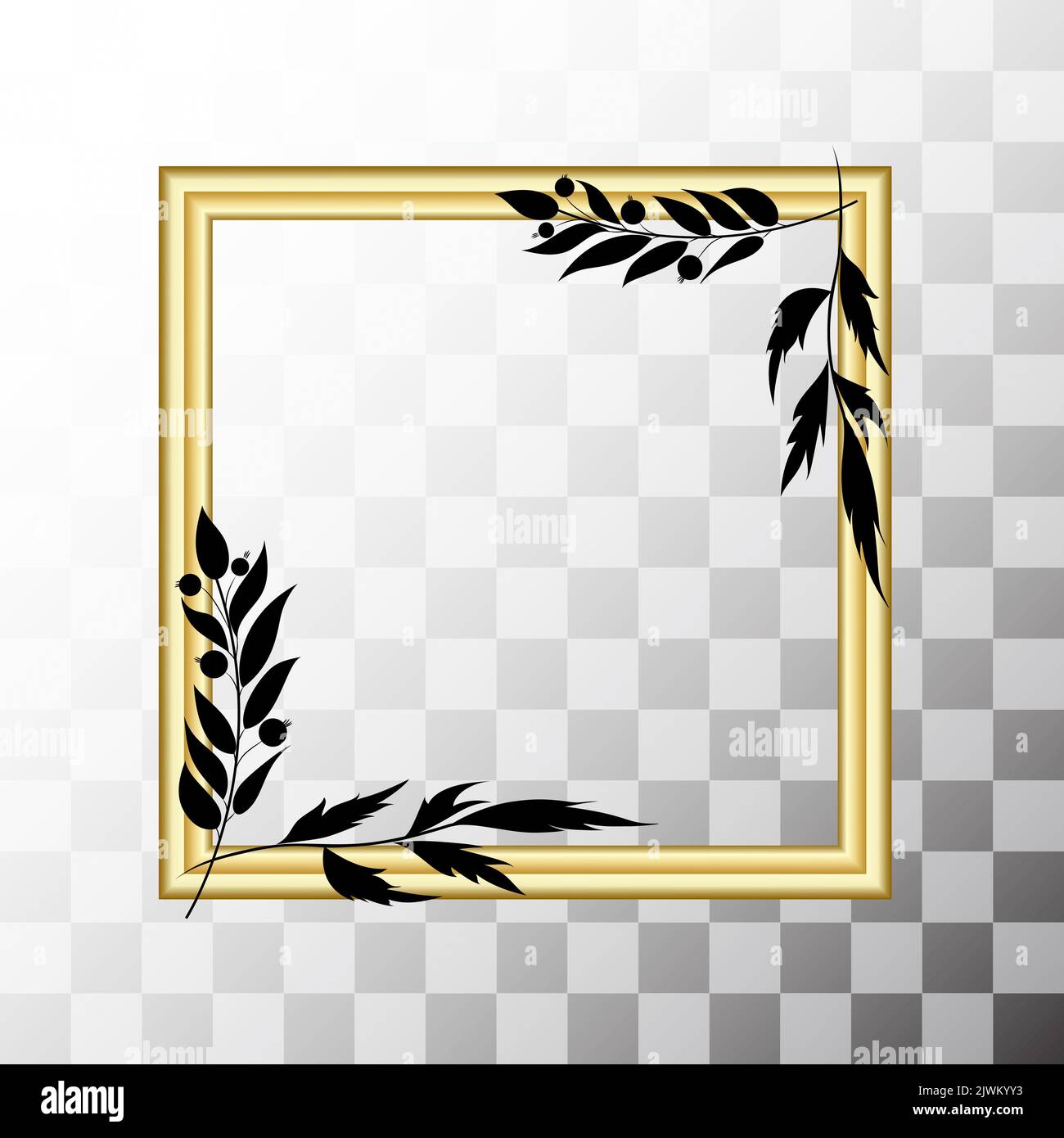 3d golden photo frame Stock Vector Images - Alamy
