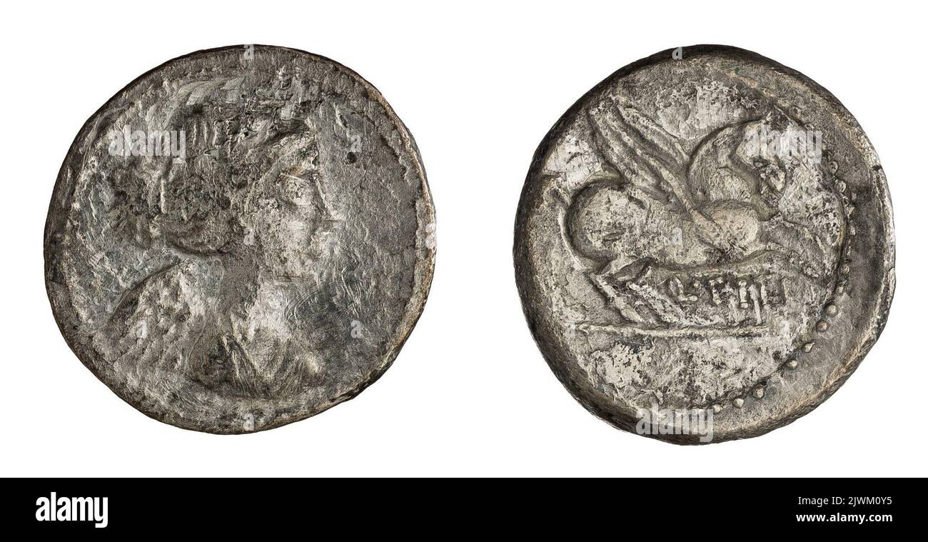 quinarius. Titius, Q. (fl. 90 a.C.), monetary officer, Republika ...
