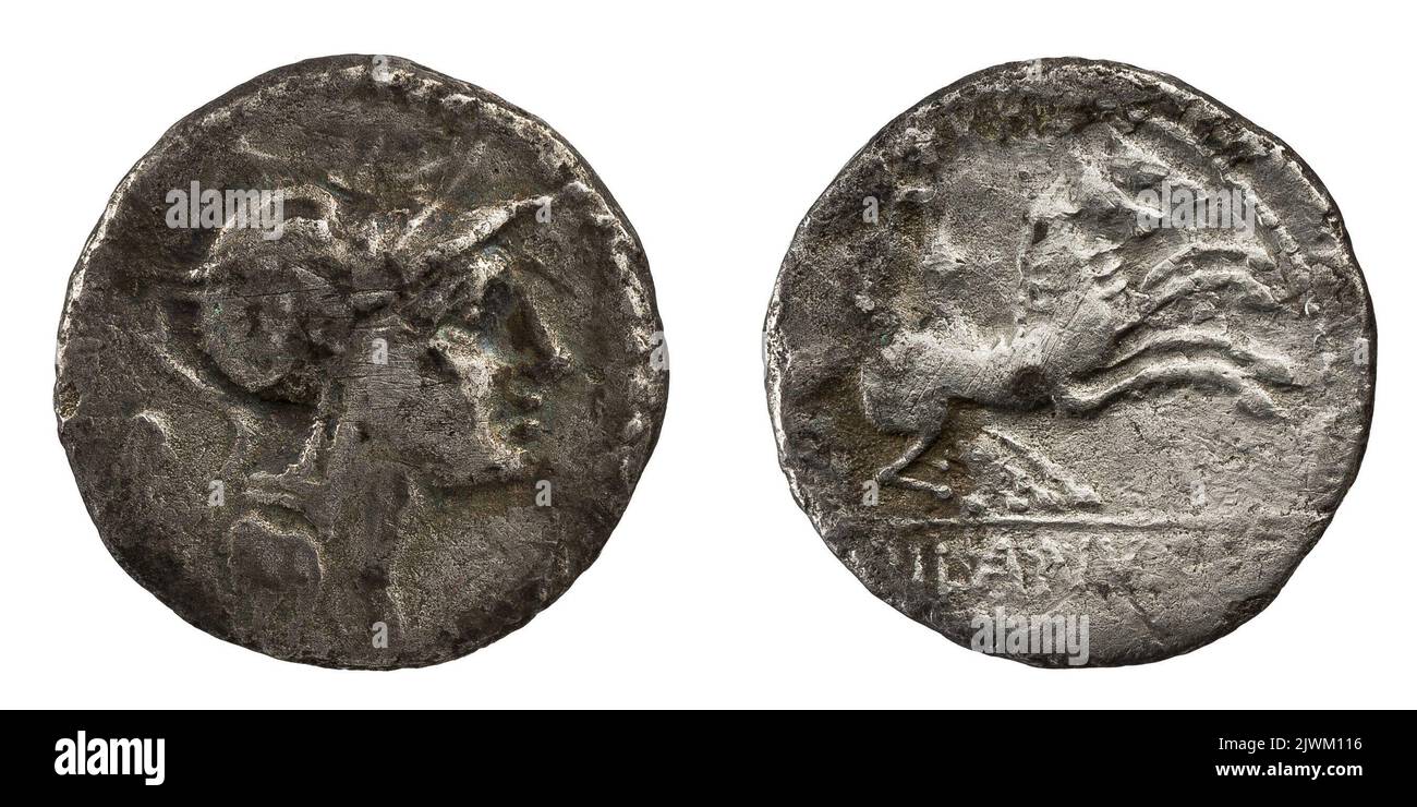denarius. Iunius Silanus, D. (fl. 91 a.C), monetary officer, Republika ...