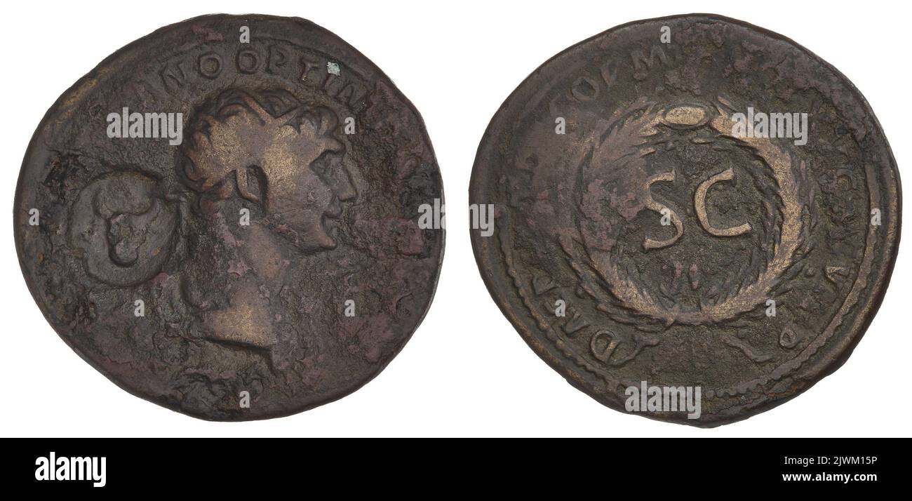 as (countermarked). Trajan (cesarz rzymski ; 98-117), emperor Stock ...
