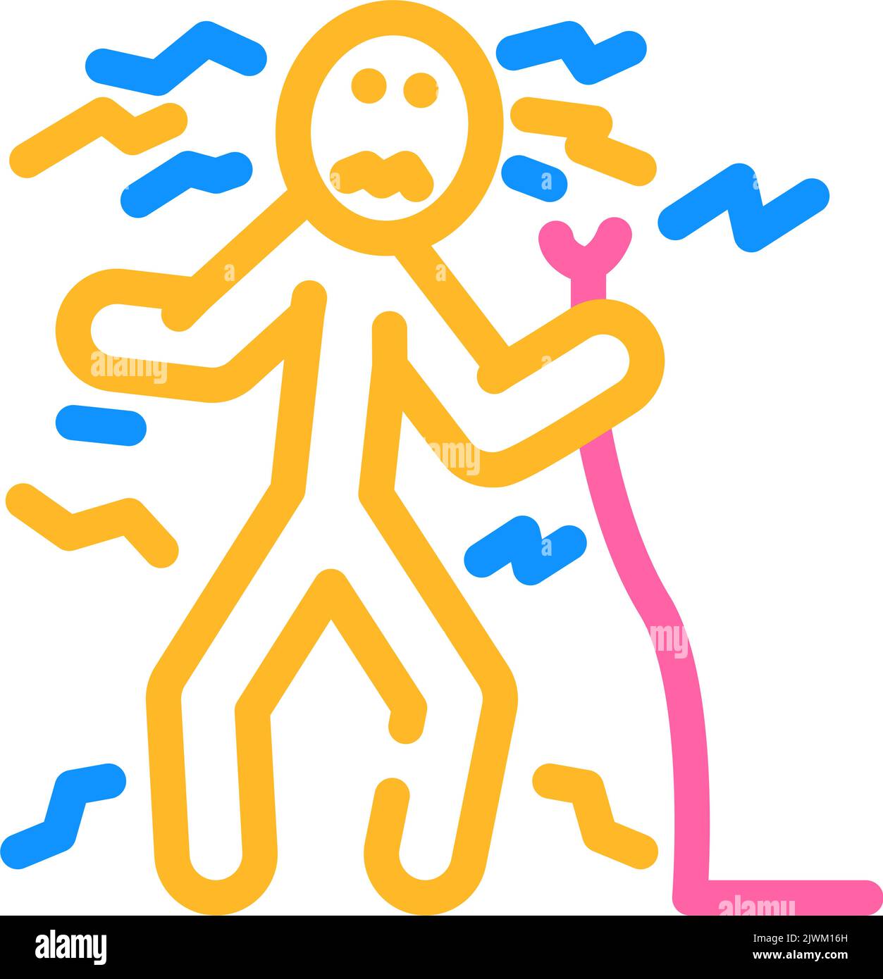 shocked man accident color icon vector illustration Stock Vector Image ...