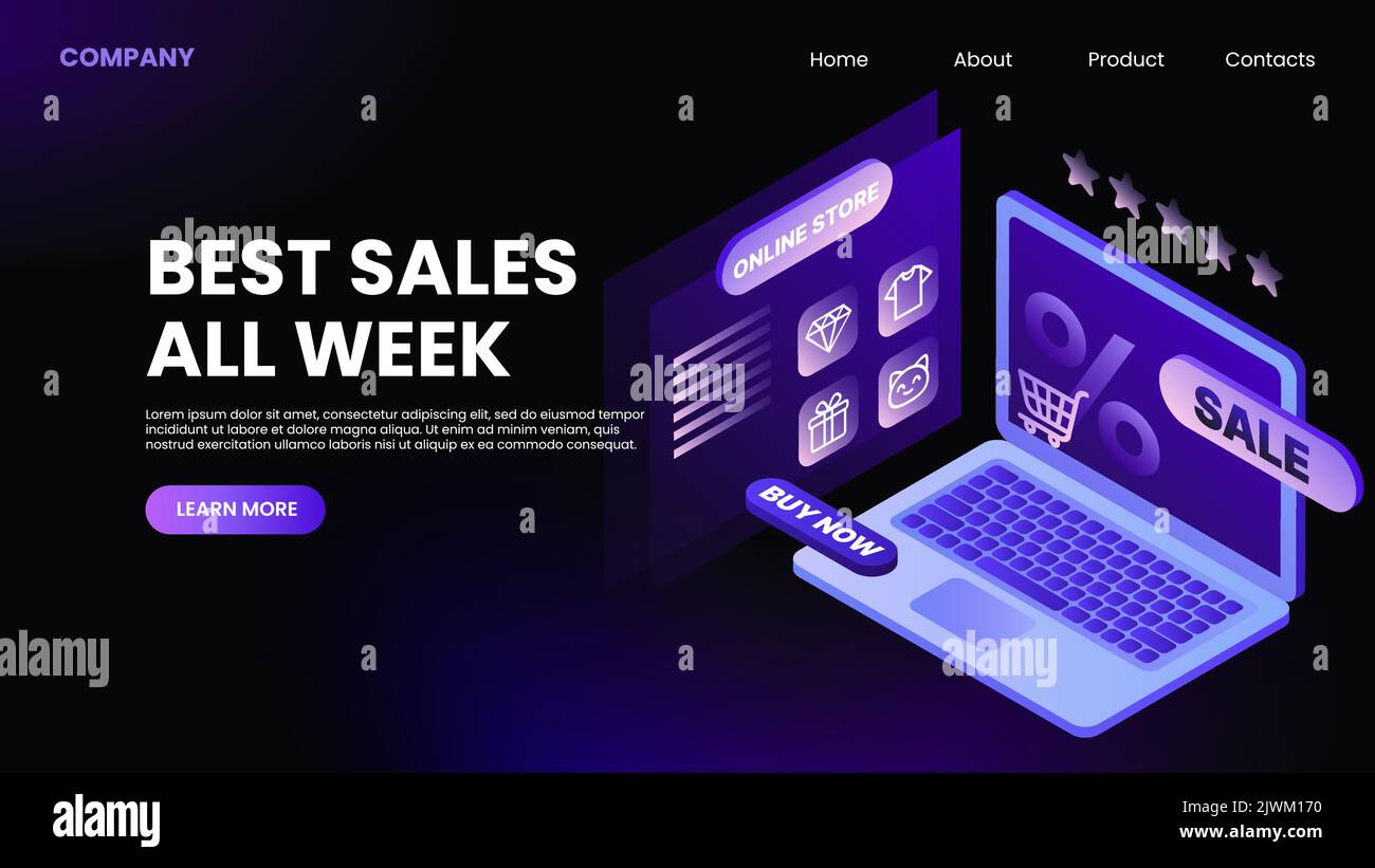E-commerce Banner. Website Landing Page Template. Vector illustration ...
