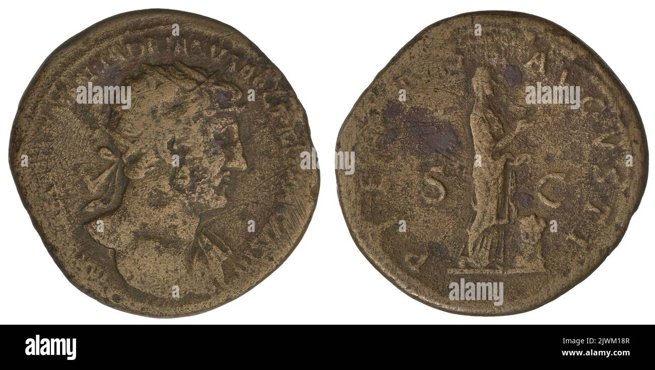 dupondius. Hadrian (Roman emperor; 117-138), emperor Stock Photo - Alamy