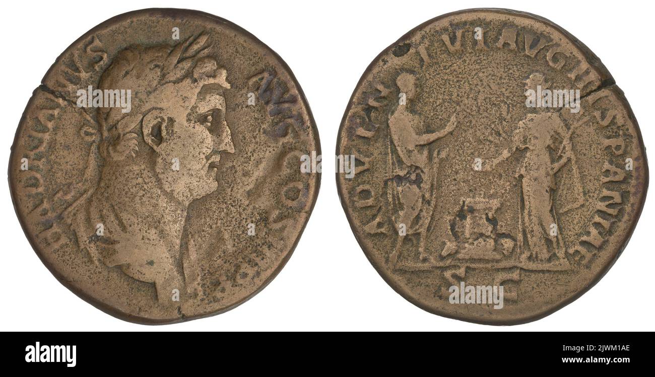 sestertius. Hadrian (Roman emperor; 117-138), emperor Stock Photo - Alamy
